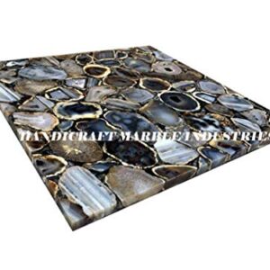 39" Inch Agate Square Dining Table Top, Natural Agate Table Top, Square Coffee Table, Grey Agate Table, Square Agate Stone Table, Piece Of Conversation, Family Heir Loom