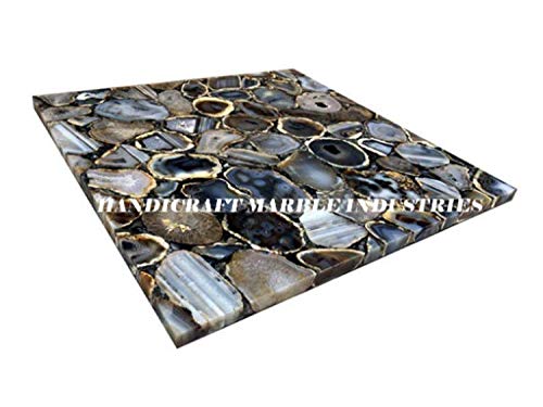 39" Inch Agate Square Dining Table Top, Natural Agate Table Top, Square Coffee Table, Grey Agate Table, Square Agate Stone Table, Piece Of Conversation, Family Heir Loom