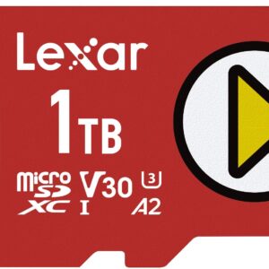 Lexar 1TB PLAY micro SD Card, UHS-I, C10, U3, V30, A2, Full-HD Video, Up To 150MB/s, Expanded Storage for Nintendo-Switch, Gaming Devices, Smartphones, Tablets (LMSPLAY001T-BNNNU)