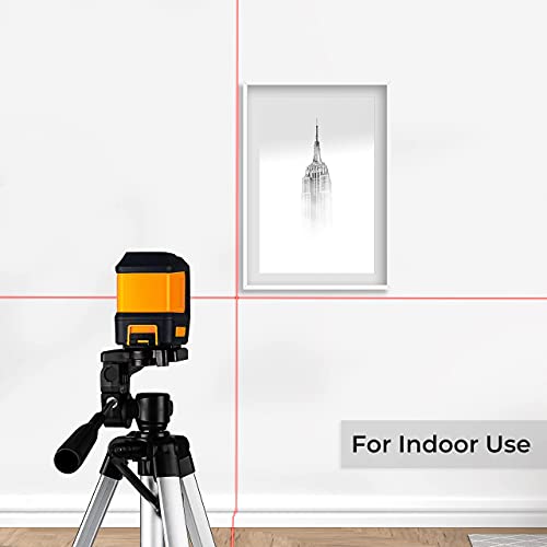 CIGMAN Laser Level, 50ft Self Leveling with Vertical and Horizontal Cross Line for Picture Hanging or Interior Renovation, Magnetic Rotating Stand and Battery Included, Handy Line Laser