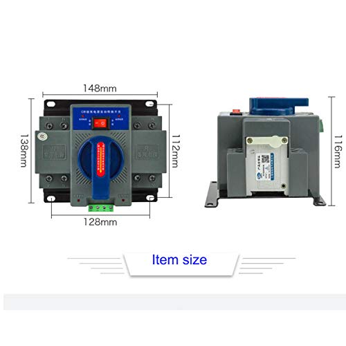 JONASC 63A 2P Dual Power Automatic Transfer Switch 110V Generator Changeover Switch 50HZ/60HZ