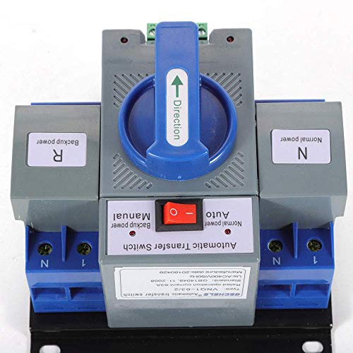 JONASC 63A 2P Dual Power Automatic Transfer Switch 110V Generator Changeover Switch 50HZ/60HZ