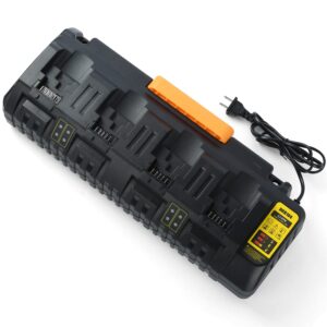 dcb104 battery charger replacement for dewalt battery charger dcb102 dcb118 dcb107 dcb115, 4-port battery charger compatible with dewalt 12v 20v max li-ion batteries dcb205 dcb206 dcb207 dcb606 dcb127