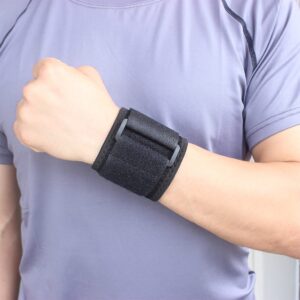 YUNYILAN 2 PCS Wrist Brace for Carpel Tunnel,Comfortable Wrist Band Provide Extra Wrist Support Help Sprained Sore,Arthritis,Tunnel Syndrome,Ganglion Cyst,Relief Wrist Compressio (Black)