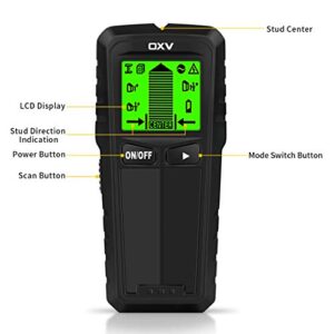 Stud Finder Wall Scanner-Improved 5 in 1 Sensor Locator/Electronic Beam Finders Center Finding/Deep Modes Detector for Wood,AC Wire and Metal Studs Joist Detection with LCD Display Sound Warning