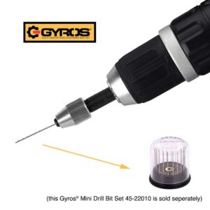 GYROS Keyless Mini Adapter Chuck, ¼ Inch Hex Shank, Small Drill Bit Adapter Chuck sized 0 to 0.039 Inch for Micro Drill Bits #60-#80, Micro Drill Chuck for Cordless Screwdrivers, Dremel, & Power Tools