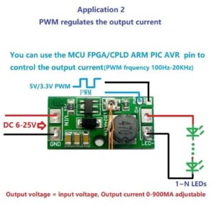 Jeanoko LD24AJTA PWM LED Driver High Power 6-25V 900mA Stable LED PWM Controller LED Constant Current Converter for LEDs