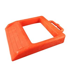 roblock pallet jack chock heavy duty wheel chock, pallet jack stopper for truck 14.2" length x 11.2" width x 2" height (1 pack, orange)