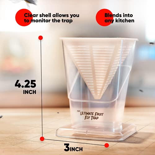 The Ultimate Fruit Fly Trap: Eco-Friendly, Reusable Indoor Kitchen Solution | Non-Toxic, Natural Bait Lure Effectively Catches & Kills Fruit Flies