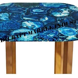 Blue Agate Stone Square Dining Table Top, Blue Agate Stone Square Coffee & Centre Table Top, Blue Agate Stone Square Meeting Table Top, Piece Of Conversation, Family HeirLoom, Modern & Best Choice