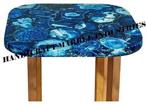 Blue Agate Stone Square Dining Table Top, Blue Agate Stone Square Coffee & Centre Table Top, Blue Agate Stone Square Meeting Table Top, Piece Of Conversation, Family HeirLoom, Modern & Best Choice