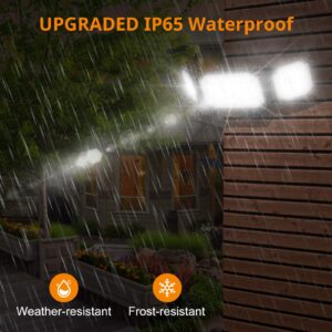 LEPOWER 4500LM LED Flood Light Outdoor Dusk to Dawn, 45W Security Lights Outdoor with 3 Adjustable Heads, IP65 Waterproof, 5000K, Photocell Flood Light Fixture for Garage, Patio, Yard