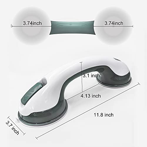 Suction Grab Bars for Shower Heavy-Duty (2Pack)12-Inch ADA Shower Handles for Elderly Suction Shower Grab Bars for Seniors Handicap Safety Handrail for Bathtubs Showers Elderly Assistance Product