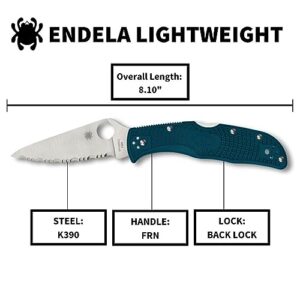 Spyderco Endela Lightweight Folding Knife with K390 Premium Steel Blade and Durable Blue FRN Handle - SpyderEdge - C243FSK390