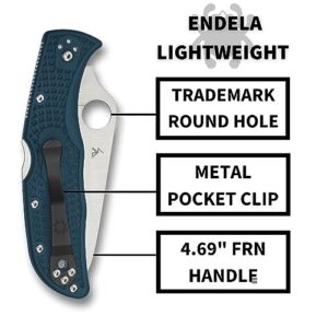 Spyderco Endela Lightweight Folding Knife with K390 Premium Steel Blade and Durable Blue FRN Handle - SpyderEdge - C243FSK390