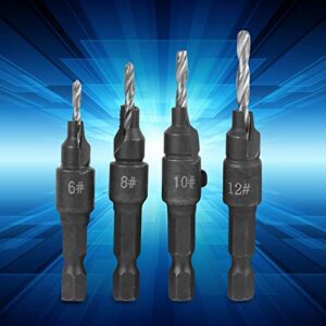 4 PCS Anti-Sinking Drill Bit Set Hexagon Head Woodworking Drill Bit Tool Solid Anti Dust Wood Cutting Kit