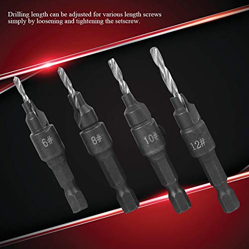 4 PCS Anti-Sinking Drill Bit Set Hexagon Head Woodworking Drill Bit Tool Solid Anti Dust Wood Cutting Kit