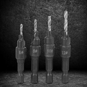 4 PCS Anti-Sinking Drill Bit Set Hexagon Head Woodworking Drill Bit Tool Solid Anti Dust Wood Cutting Kit