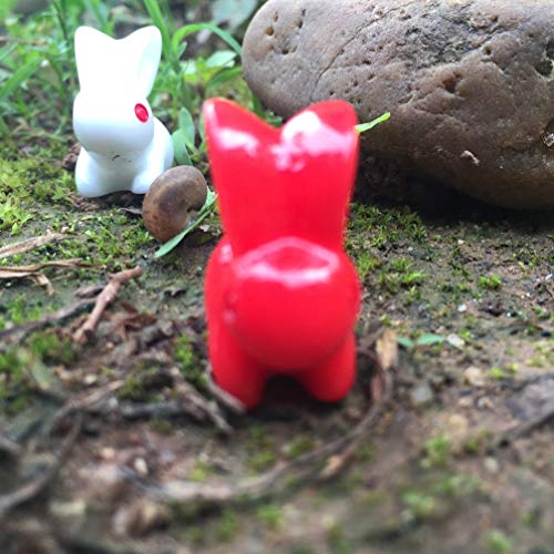 20pcs Mini Rabbit Figurine Micro Landscape Figurine Miniature Garden Figurines Bunny Rabbit Statues Micro Landscape Miniature Bonsai Ornament Ornaments Animal Fairy Garden Cartoon