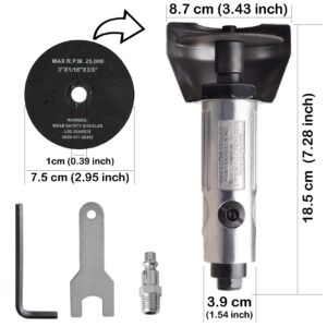 3-inch air cut-off tool, 3" high-speed air cutter, include 1Pcs 3'' Cut-off Wheels, 180-degree guard, pneumatic cutter by PROSHI