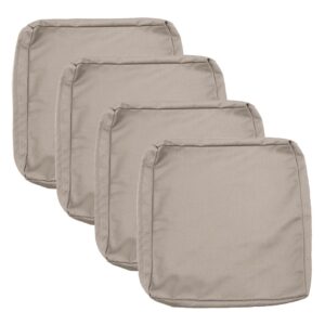 sqodok patio cushion covers 24x24 waterproof outdoor cushion covers for patio furniture 4pack patio cushion slicovers replacement outdoor seat cushion slip cover for wicker chair, tan