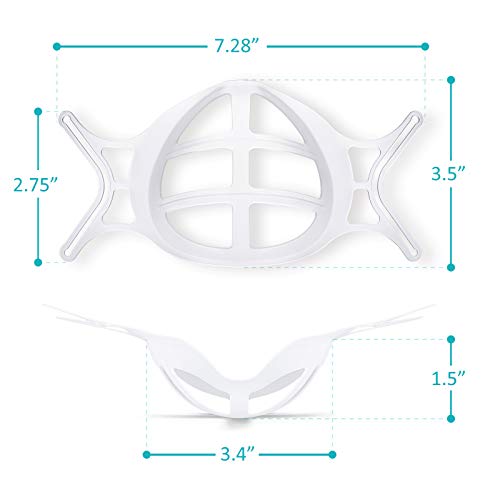 3D Mask Bracket - Mask Insert for Cloth Mask - Mouth Guard for More Breathing Space - Cool Inner Support Frame for Comfortable Wearing | Washable & Reusable 5 Pack