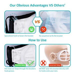 3D Mask Bracket - Mask Insert for Cloth Mask - Mouth Guard for More Breathing Space - Cool Inner Support Frame for Comfortable Wearing | Washable & Reusable 5 Pack