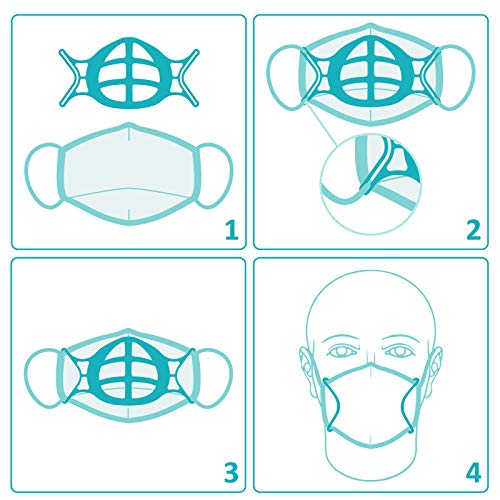 3D Mask Bracket - Mask Insert for Cloth Mask - Mouth Guard for More Breathing Space - Cool Inner Support Frame for Comfortable Wearing | Washable & Reusable 5 Pack