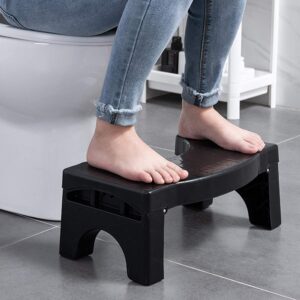 toilet stool, foldable toilet potty step stool for adults and kids, splicable poop stool, splicable poop stool (black)