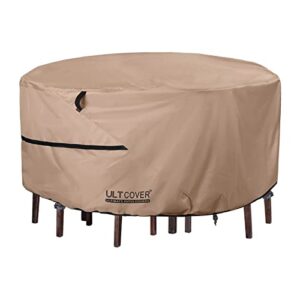 ultcover round patio furniture cover - outdoor waterproof table with chair set cover 108 inch