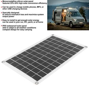 Solar Panel 100W C Output,Portable Solar Cell Panel 100W Monocrystalline 12/24V USB Output, Lightweight Portable Solar Panel for Car Trailers Yacht