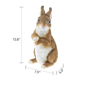 CLEVER GARDEN Rabbit Garden Statue Outdoor Décor, Resin Figurine Decoration for Lawn, Yard, Patio, Porch, and More