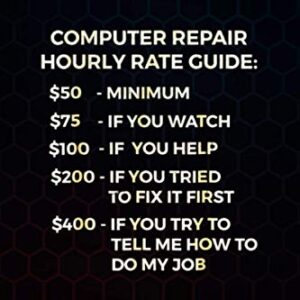 Simple Lined Notebook Funny Computer Repair Hourly Rate Guide: Work List, 114 Pages, Monthly, A Blank, Wedding, 6x9 inch, Daily Journal, Weekly