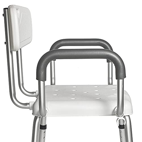 Morimoe Shower Chair for Elderly,Wide Seat,Easy Assembly,Adjustable Height,Non-Slip Feet