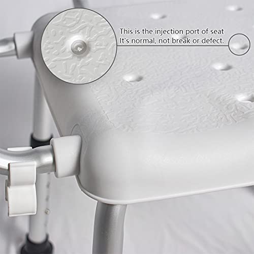 Morimoe Shower Chair for Elderly,Wide Seat,Easy Assembly,Adjustable Height,Non-Slip Feet