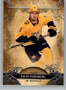 2020-21 upper deck artifacts #22 filip forsberg nashville predators official nhl hockey trading card from the ud company in raw (nm near mint or better) condition