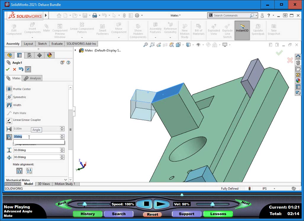 SOLIDWORKS 2021: Advanced Parts and Assemblies – Video Training Course