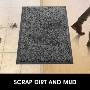 MATALL Indoor Front Door Rug - High Traffic Mats for Entryway Indoor Entrance Door Mat for Front Door, Back Door, Patio, House Entry (29.5”x17”, Black&Grey)