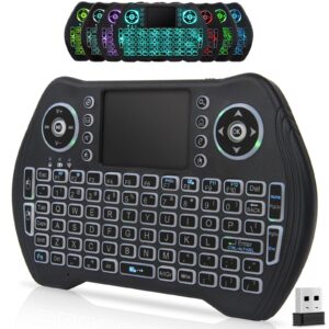 bl mini wireless keyboard remote control with touchpad mouse combo, backlit 2.4ghz mini keyboard wireless usb dongle rechargeable li-ion battery for android tv box smart tv pc ps3 windows macos x-box