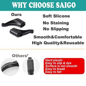 SAIGO Anti-slip Ear Hooks Holder Eyeglasses Retainers Silicone Glasses Temple Holders for Glasses Sunglasses 10 pairs, White