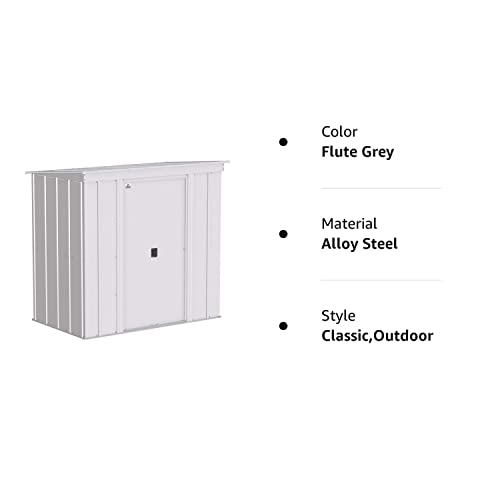 Arrow Classic Steel Storage Shed, 6x4, Flute Grey