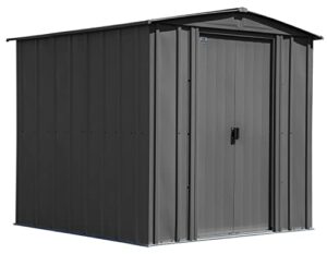 arrow classic steel storage shed, 6x7, charcoal