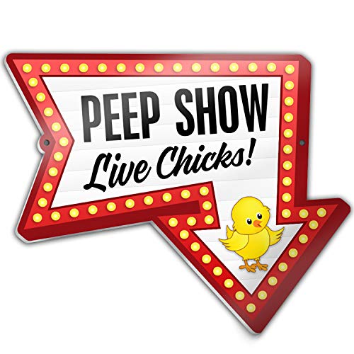 Bigtime Signs Peep Show Live Chicken Decor PVC 11"x9.5''- Chicken Coop Accessories - Chicken Gifts for Chicken Lovers, Chicken Brooder | Funny Chicken Decor for chicken feeder and chicken nesting box