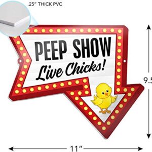 Bigtime Signs Peep Show Live Chicken Decor PVC 11"x9.5''- Chicken Coop Accessories - Chicken Gifts for Chicken Lovers, Chicken Brooder | Funny Chicken Decor for chicken feeder and chicken nesting box