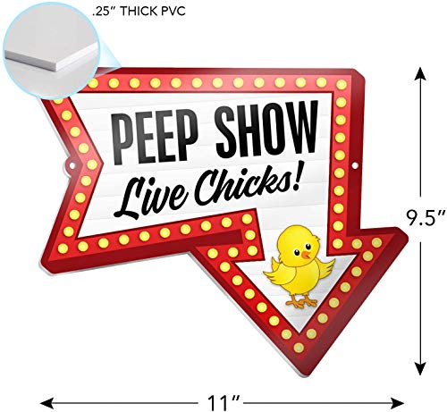 Bigtime Signs Peep Show Live Chicken Decor PVC 11"x9.5''- Chicken Coop Accessories - Chicken Gifts for Chicken Lovers, Chicken Brooder | Funny Chicken Decor for chicken feeder and chicken nesting box