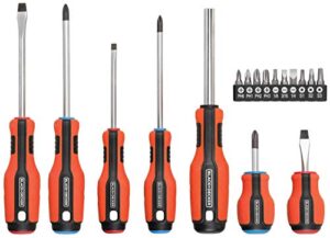 black+decker magnetic screwdriver set, 17-piece (bdht65003)