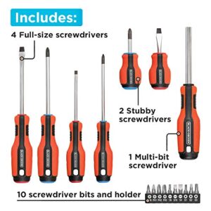 BLACK+DECKER Magnetic Screwdriver Set, 17-Piece (BDHT65003)