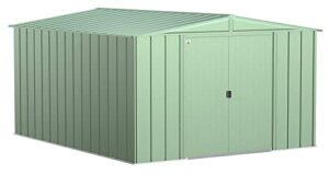 arrow classic steel storage shed, 10x12, sage green