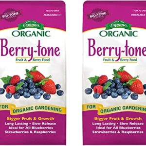 Espoma Organic Berry-Tone 4-3-4 Natural & Organic Fertilizer and Plant Food for All Berries. 4 lb. Bag. Use for Planting & Feeding to Promote Bountiful Harvest - Pack of 2