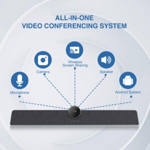 Enther&MAXHUB 4K Video Conference Camera,All-in-one Conference Room Camera System,Smart Video and Audio conferencing System,Auto-framing Wireless Screen-Sharing,120° FOV for Small Meeting Rooms